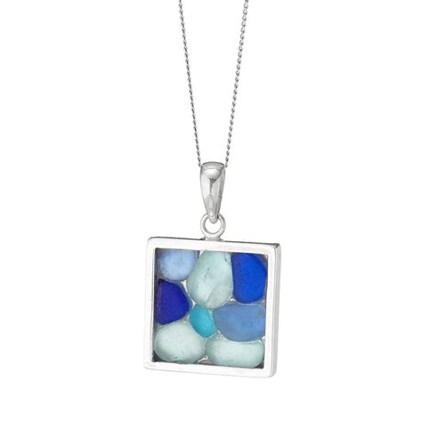 Beautiful Blues Sea Glass Necklace Sea Glass Jewelry Sea Glass