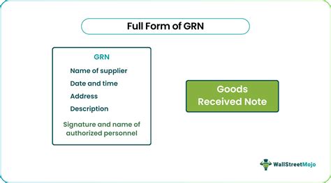 Full Form Of Grn Goods Received Note Meaning And Features