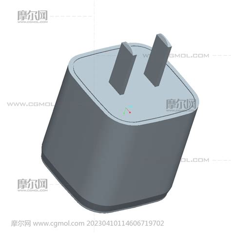 带usb和type C双口的充电头 电源适配器 数码产品模型下载 摩尔网cgmol