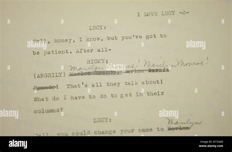 A Script From An I Love Lucy Episode Shows Edits To Lines Spoken By