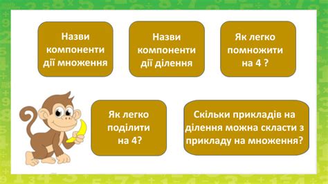 Презентація Таблиці множення числа 4 та ділення на 4