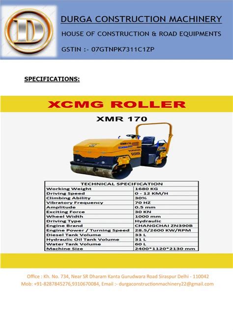 Xcmg Roller Xmr 170 At ₹ 1100000 Piece Siraspur New Delhi Id