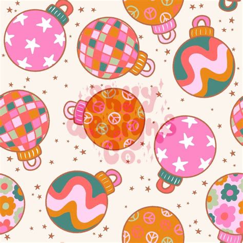 Retro Christmas Ornaments Seamless Pattern For Christmas Retro