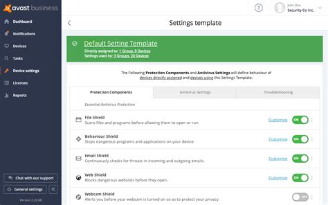 avast management console