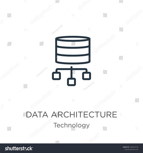 Data Architecture Icon Thin Linear Data Stock Vector Royalty Free