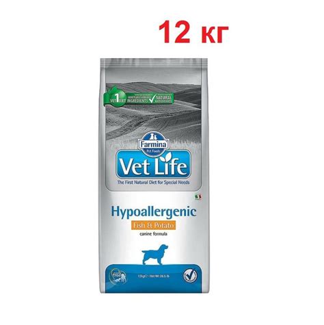 Farmina Vet Life Dog Hypoallergenic Fish & Potato 12 кг сухой ...