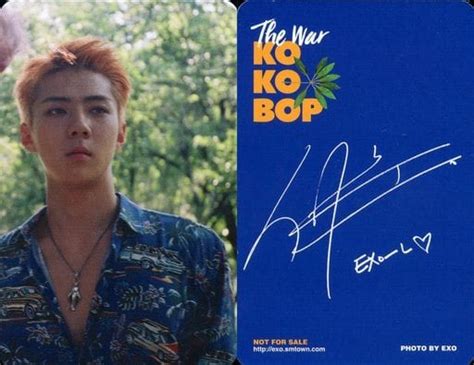 駿河屋 EXO K セフン SEHUN 裏面青色印刷サイン入りKo Ko Bop CDTHE WAR Private ver