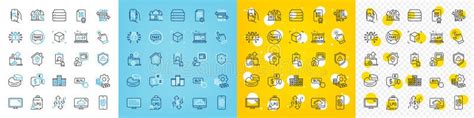 Vector Icons Set Of Cashback Card Augmented Reality And Company Line Icons For Web App Vector