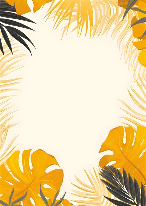Premium Ai Image Leaves Boder Frame Illustration Abstract Background