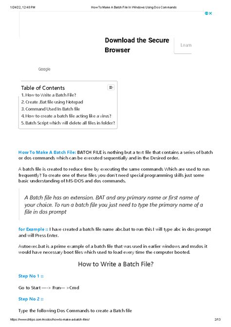 Batch File In Using Dos Commands 12422 1248 Pm How To Make A Batch File In Windows Using