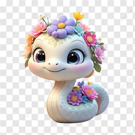 中國農曆春節戴著花朵的卡通蛇 農曆新年 中國年 中國新年png去背圖片素材免費下載，免摳圖設計圖案下載 Pngtree