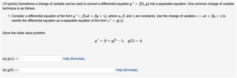 Solved Points Sometimes A Change Of Variable Can Be Chegg Com