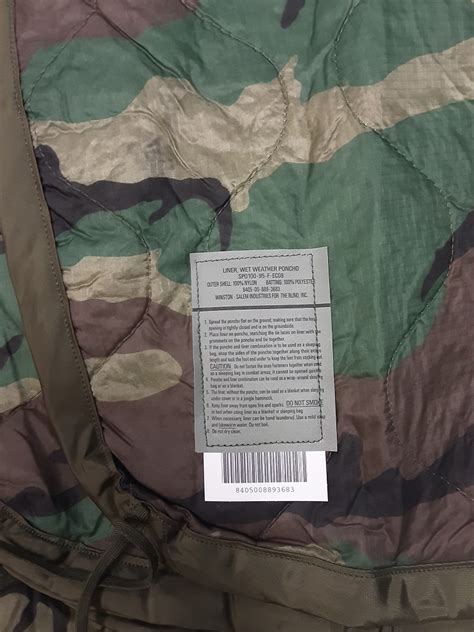 Usgi Genuine Woodland Camo Poncho Linerwoobie Blanket All Weather