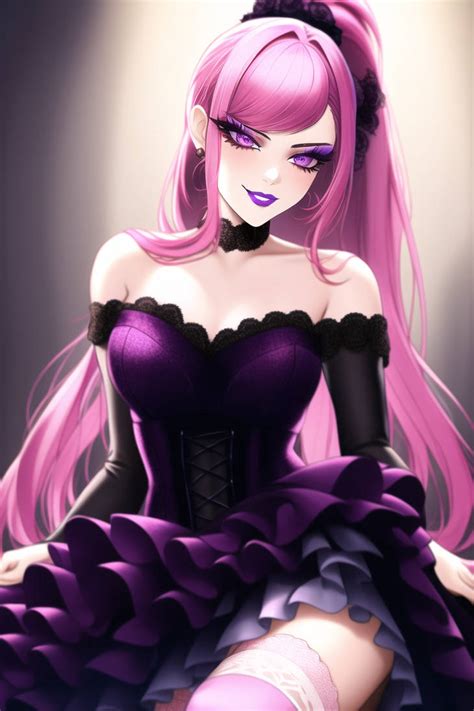 Long Pink Hair Purple Eyes Eyelashes Mascara K By Varm209 On Deviantart