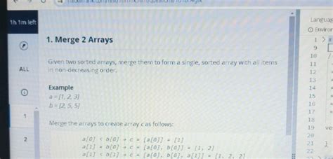 Ih 1 M Left 1 Merge 2 Arrays Given Two Sorted StudyX