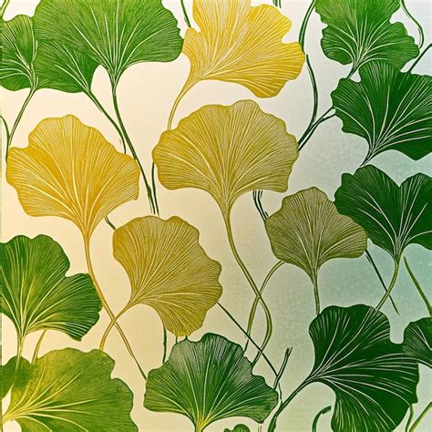 Ginkgo Biloba Leaf Pattern Premium Ai Generated Image