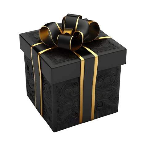 Premium Psd Black T Box With Golden Ribbon Elegant And Luxury
