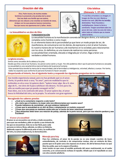 Ficha Sexualidad Don De Dios Pdf Amor La Sexualidad Humana