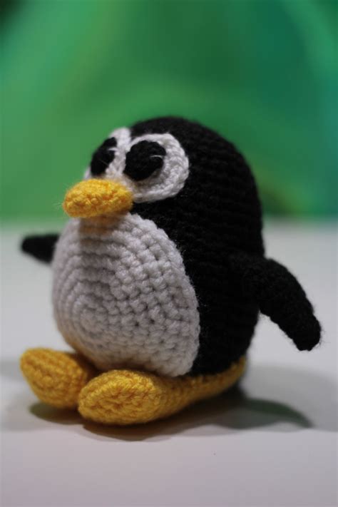 Tux Penguin Crochet Penguin Linux Mascot Tux Plush Crocheted Bird Black White Penguin Stuffed