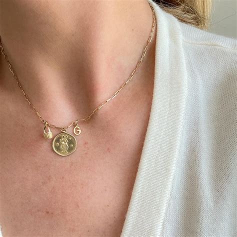 14k Solid Gold Initial Pendant Etsy
