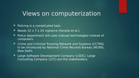 Computerization In Police Department Benefits Challenges And