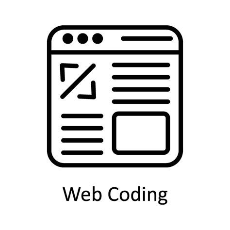 Web Coding Vector Outline Icon Design Illustration Digital Marketing