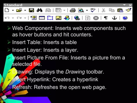 Standard And Formatting Toolbar Pptx Web Design And Html Internet
