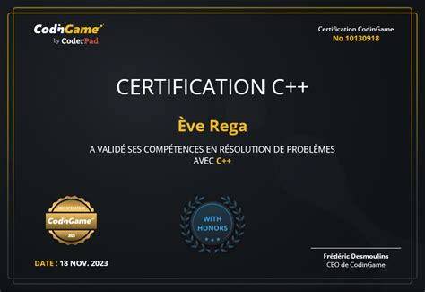 Codingame Certification