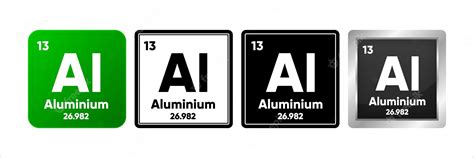 Premium Vector Aluminium Chemical Element With 13 Atomic Number