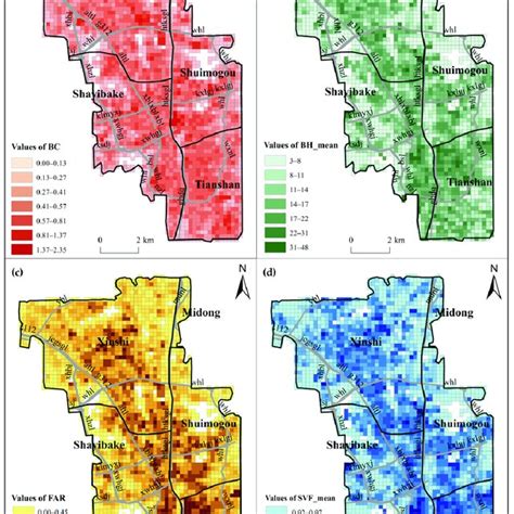 Spatial Distribution Of Four Indicator Values A Bcr B Bhmean