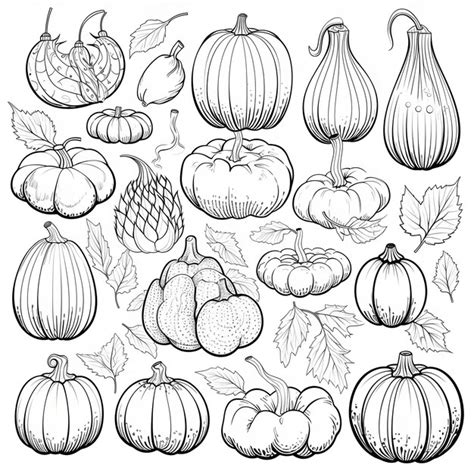 Libro De Colorear En Blanco Y Negro Siluetas De Verduras Hojas De