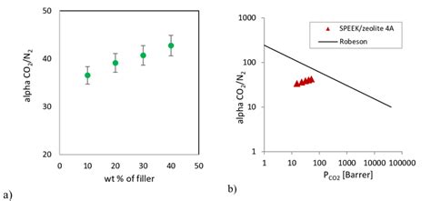 Dependence Of A Selectivity Coefficient αco2n2 Versus A Filler