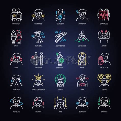 Human Emotions Neon Light Icons Set Stock Vector 2435022 Crushpixel