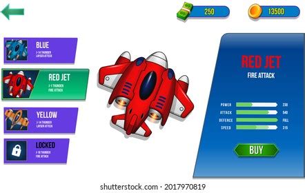 Space Shooter Game Ui Menu Popups Stock Vector Royalty Free