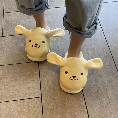 Anime Kuromi Sanrioed Plush Slippers Ears Move Kawaii Cinnamoroll My