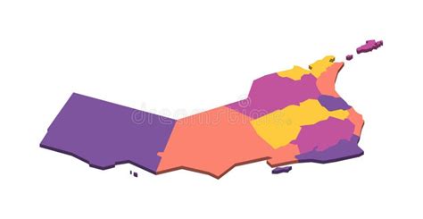 Oman Politieke Kaart Van De Administratieve Divisies Vector