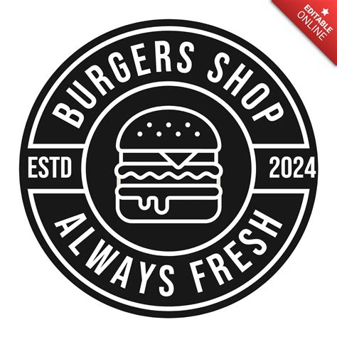 Burger Shop Logo Design Template Free Design Template