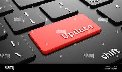 Update On Red Keyboard Button Stock Photo Alamy