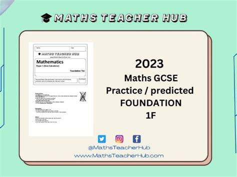 Maths Gcse Practice Predicted Paper Foundation F Teaching Resources