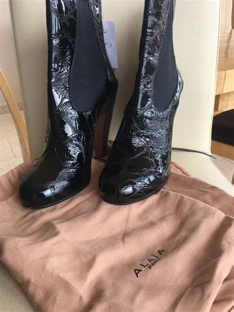 Alaia Embossed Patent Leather Boots Eu39 5 £295 00 Picclick Uk