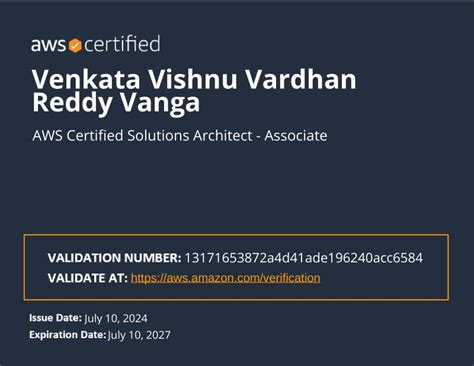 Vishnu Vardhan Reddy Vanga On Linkedin Awscertified Aws