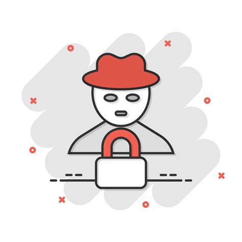 Fraud Hacker Icon In Comic Style Spy Cartoon Vector Illustration On Isolated Background Cyber