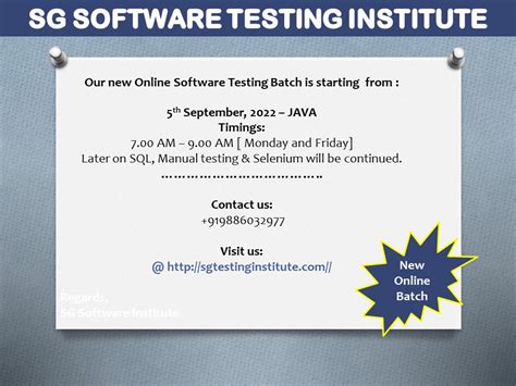 S G Software Testing Institute