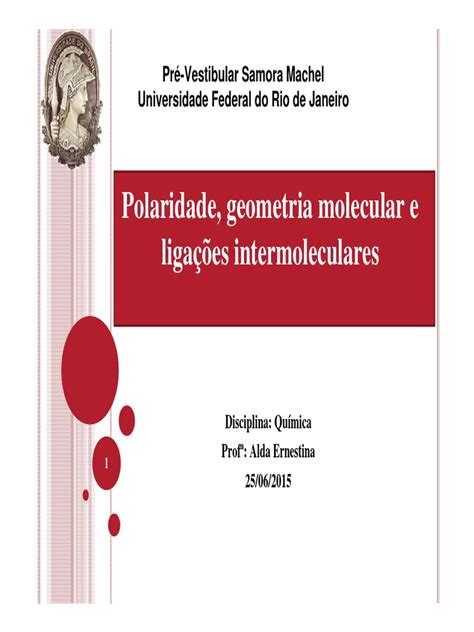 Geometria Molecular E Ligações Químicas Pdf Polaridade Química