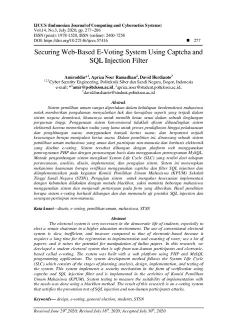 Pdf Securing Web Based E Voting System Using Captcha And Sql