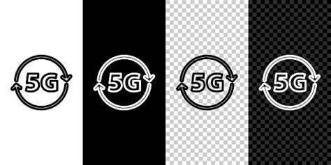 설정 라인 5g 새로운 무선 인터넷 와이파이 연결 아이콘 흑백 배경에 격리 글로벌 네트워크 고속 연결 데이터 속도 기술 벡터 0명에 대한 스톡 벡터 아트 및 기타 이미지