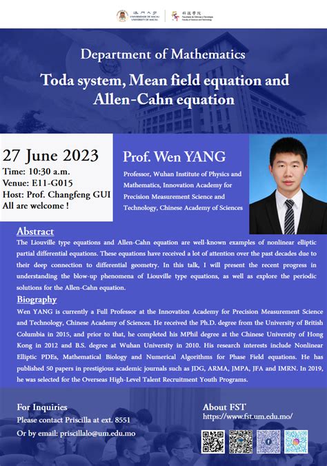 Toda System Mean Field Equation And Allen Cahn Equation Faculty Of