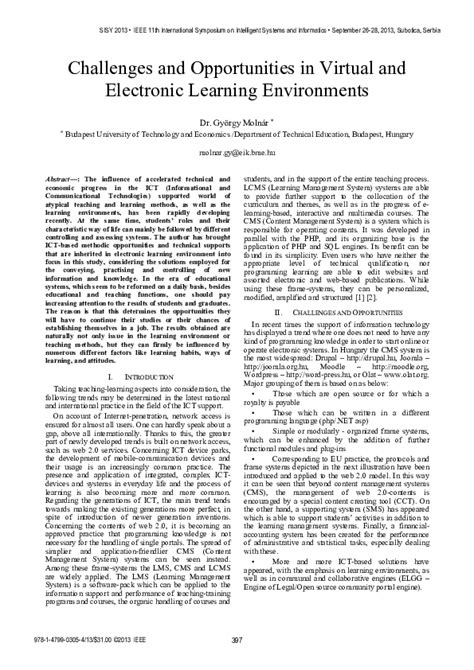 Pdf Challenges And Opportunities In Virtual And Electronic Learning