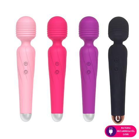 Vibrador Massageador Clitoriano Varinha Mágica Recarregável 10 Modos De