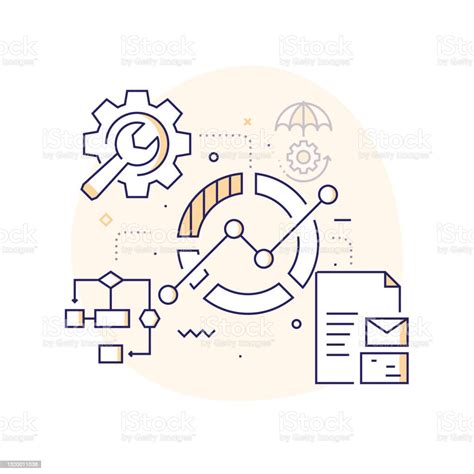 현대 비즈니스 관련 플랫 라인 아이콘 벡터 기호 그림입니다 순서도에 대한 스톡 벡터 아트 및 기타 이미지 순서도 직업 0명 Istock
